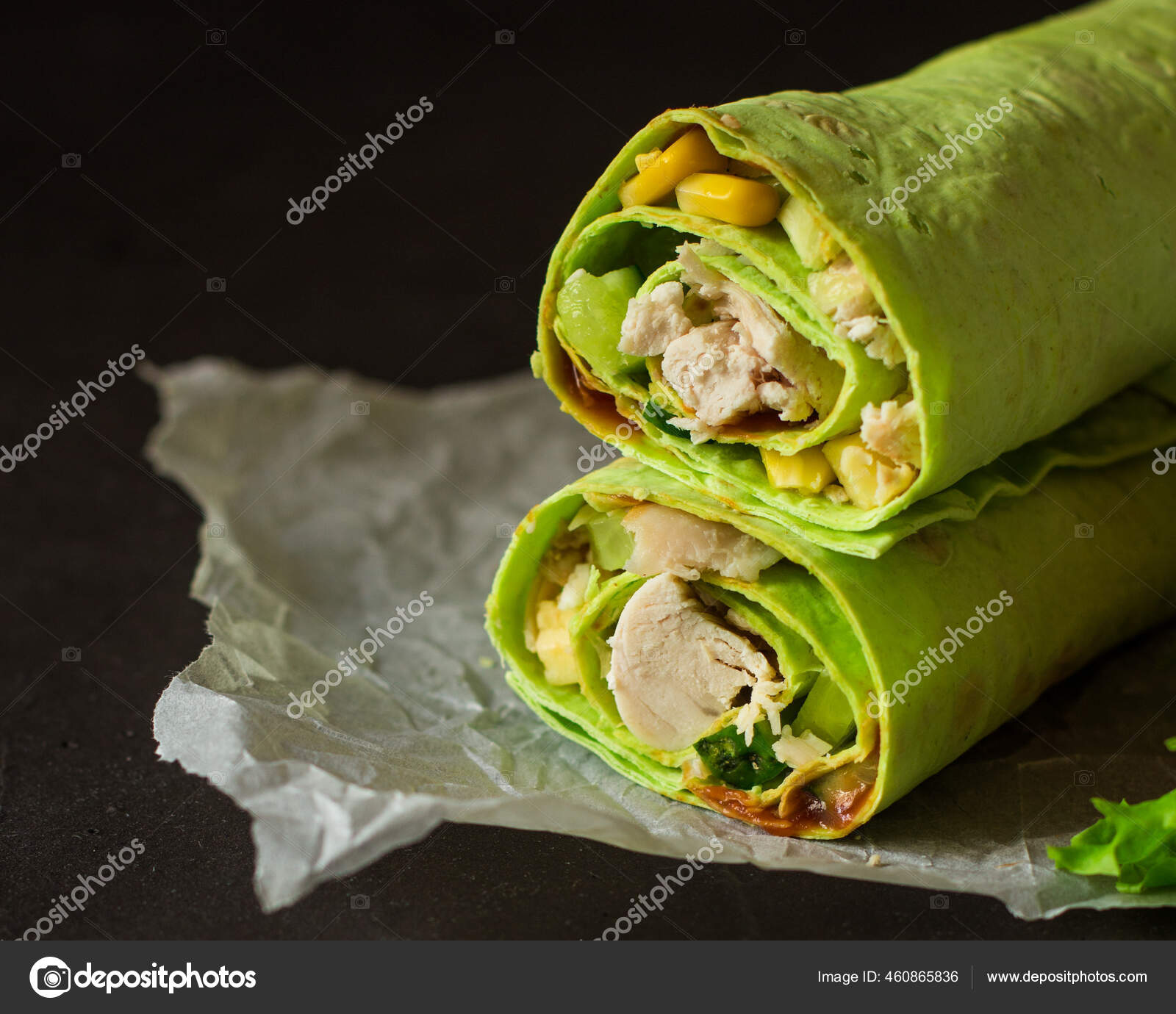 Green Roll Chicken Vegetables — Stock Photo © a-lesa-lesa #460865836