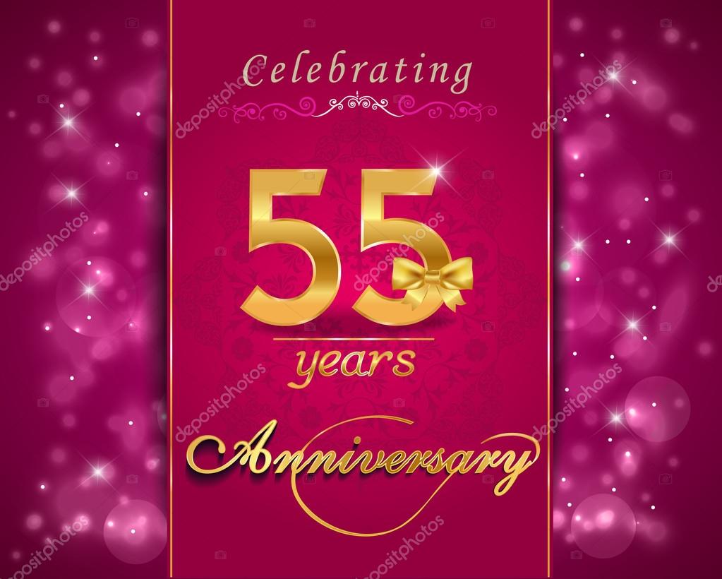 55 year anniversary celebration sparkling card, 55th anniversary ...