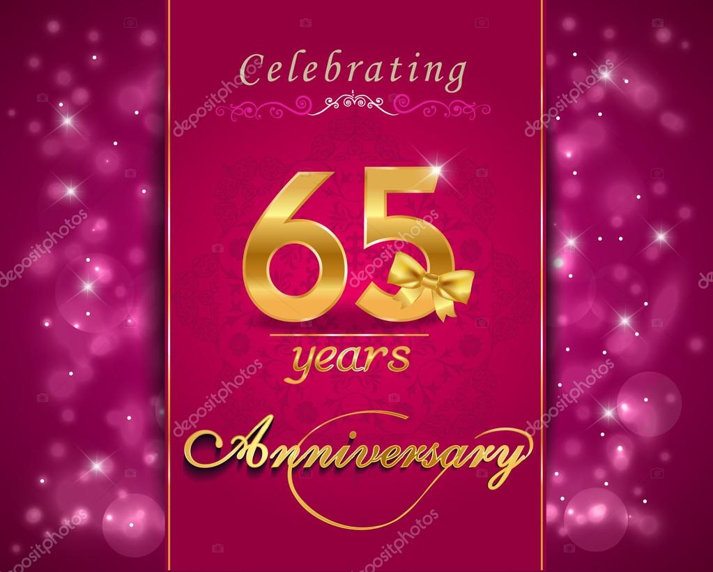65 year anniversary celebration sparkling card, 65th anniversary ...