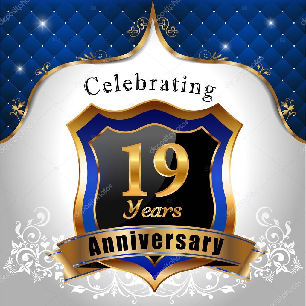Celebrando 19 años de aniversario Vector de stock por ©atulvermabhai ...