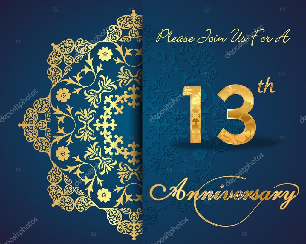 13 años patrón de celebración aniversario Stock Vector by ...