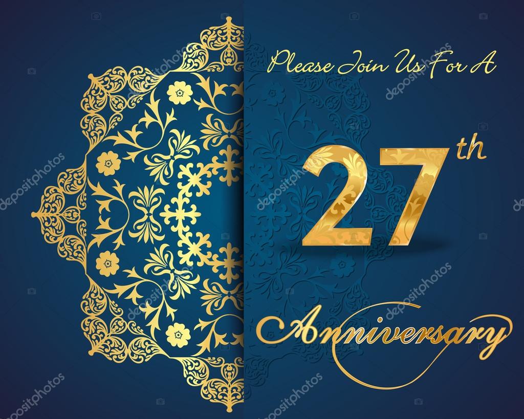 27 year anniversary celebration pattern Stock Vector by ©atulvermabhai ...
