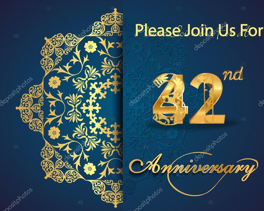 42 year anniversary celebration pattern Stock Vector by ©atulvermabhai ...