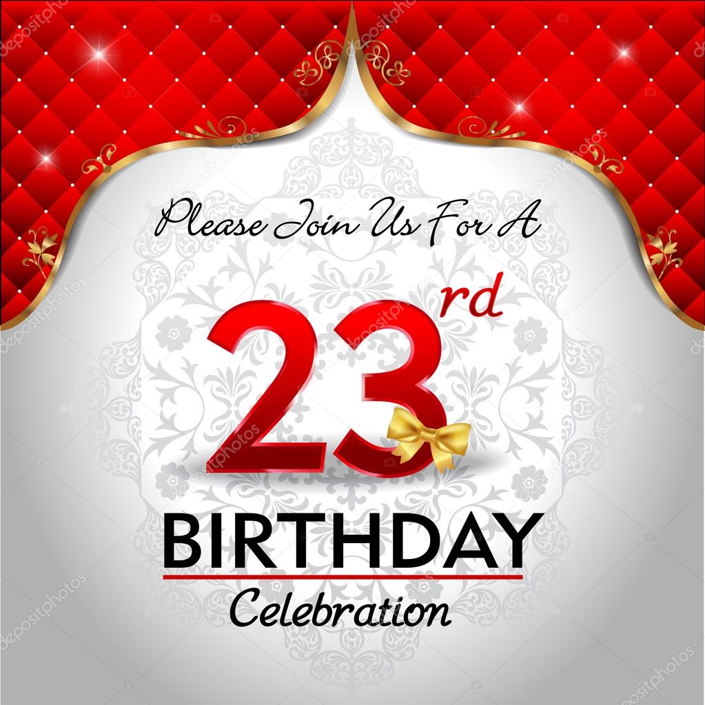 Celebrating 23 years birthday Stock Vector Image by ©atulvermabhai ...