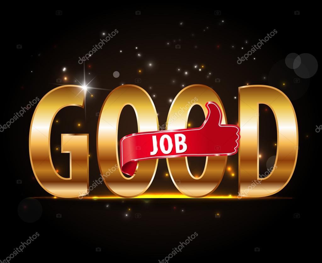 Golden Metallic Style Good Job lettering Stock Vector Image by ...