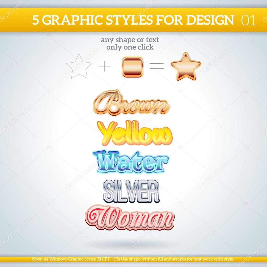 Graphic Styles set ⬇ Vector Image by © Love_Kay | Vector Stock 63923299