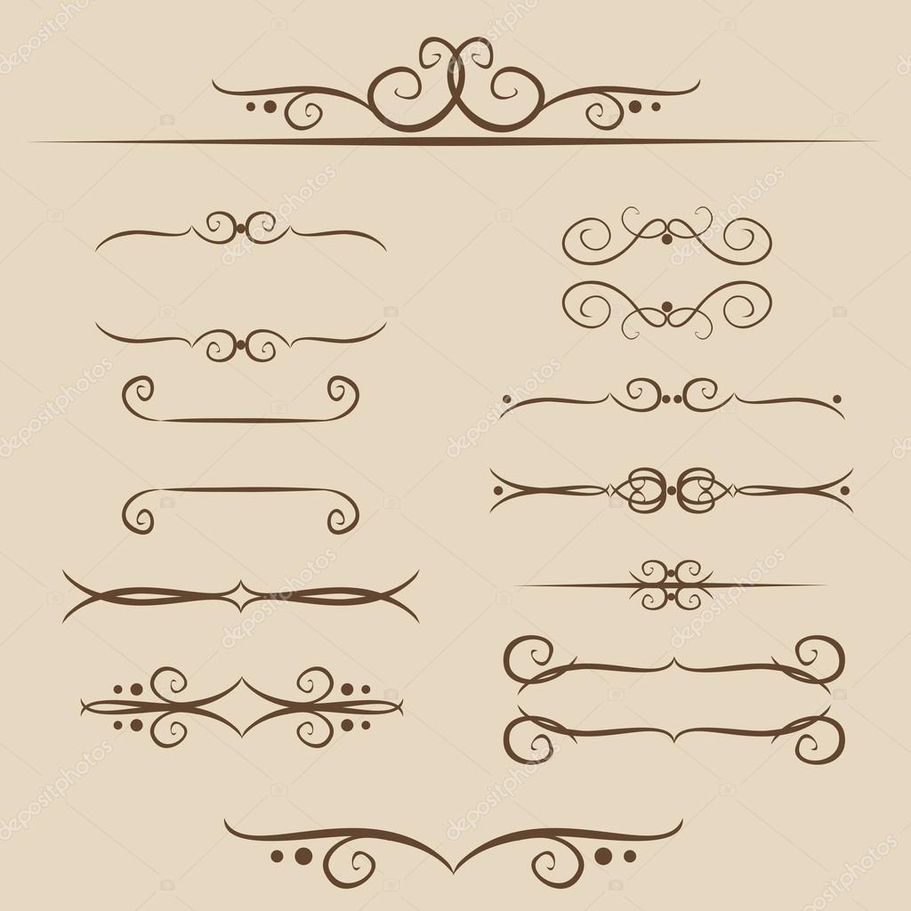 Un conjunto de marcos, monogramas de adornos para texto y web Vector de ...