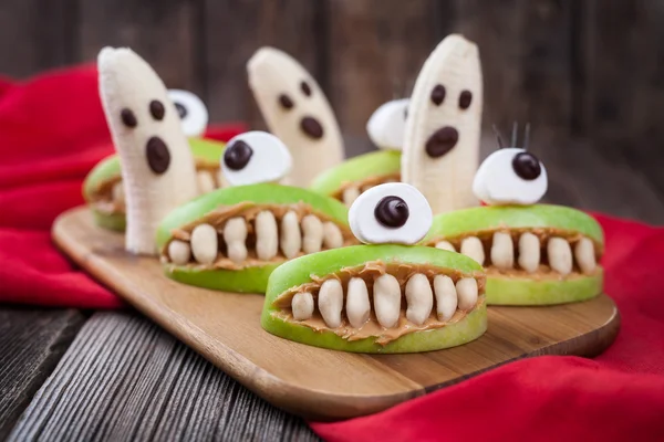 Spooky halloween edible monsters scary food healthy vegetarian snack ...