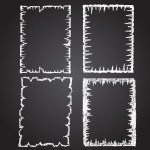 Set of chalk painted frames on a black chalkboard. — Stock Vector ...