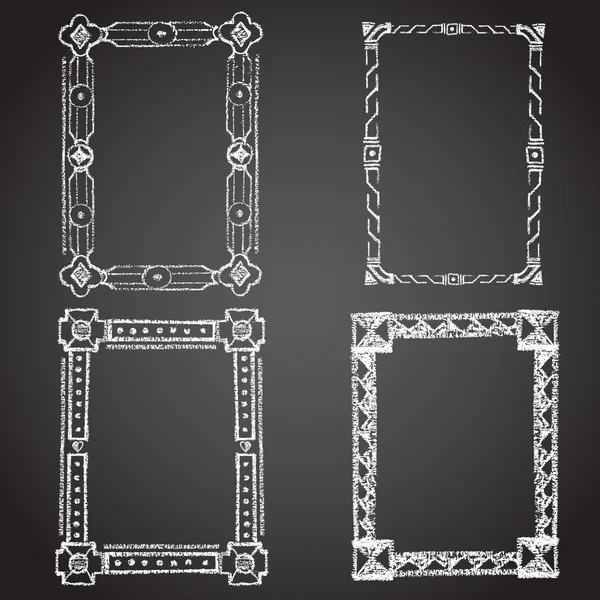 Set of chalk painted frames on a black chalkboard. Stock Vector Image ...