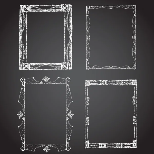Set of chalk painted frames on a black chalkboard. Stock Vector Image ...