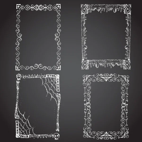 Set of chalk painted frames on a black chalkboard. Stock Vector Image ...