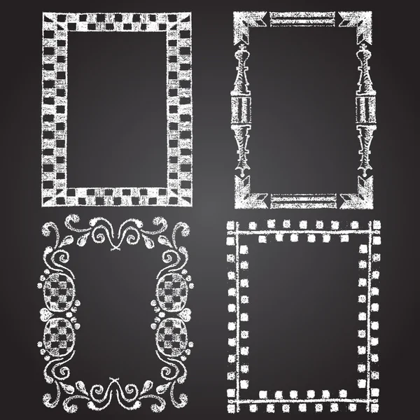 Set of chalk painted frames on a black chalkboard. Stock Vector Image ...