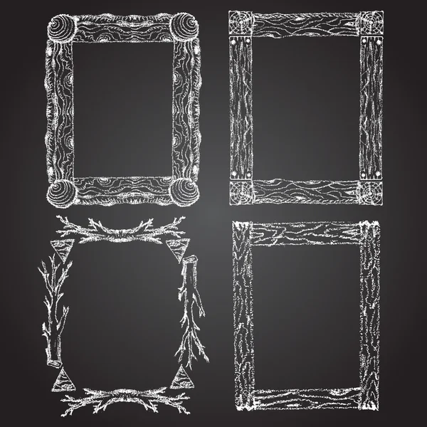 Set of chalk painted frames on a black chalkboard. Stock Vector Image ...