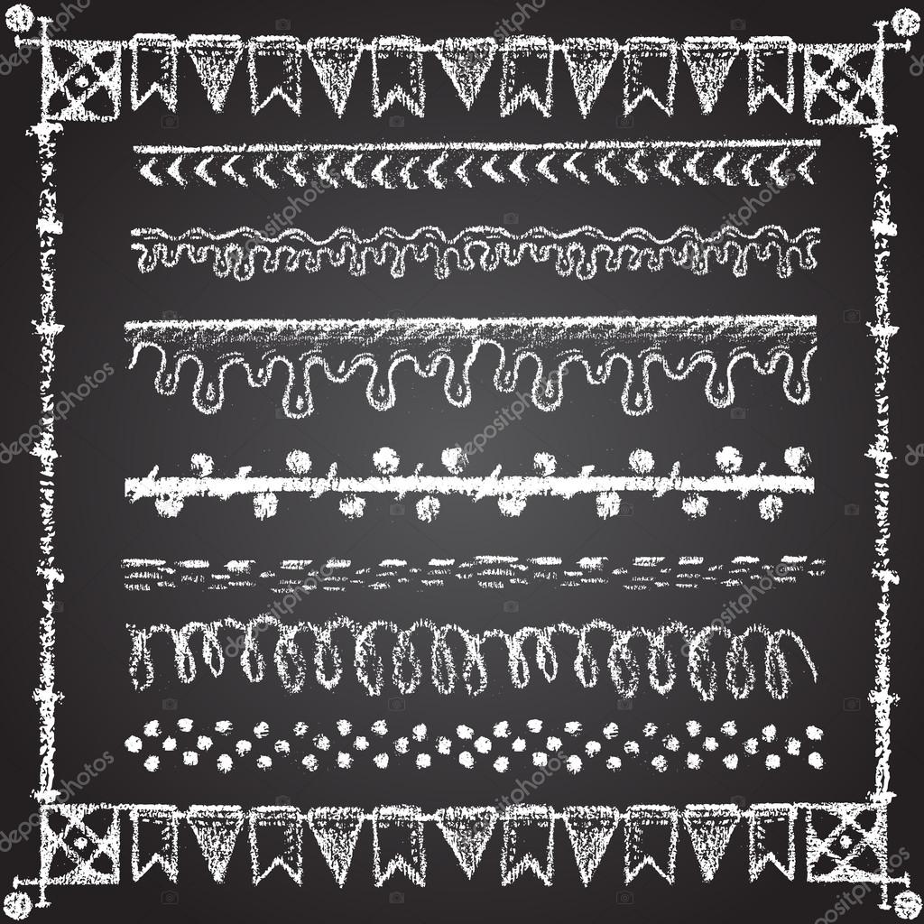 Chalk painted borders — Stock Vector © Anat21om #59805399