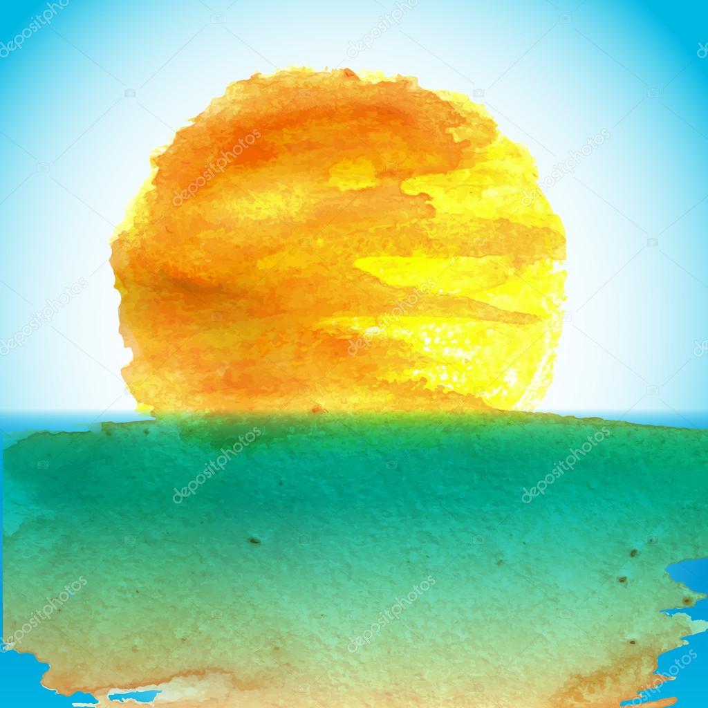 Sun and ocean Stock Vector Image by ©Anat21om #59807763