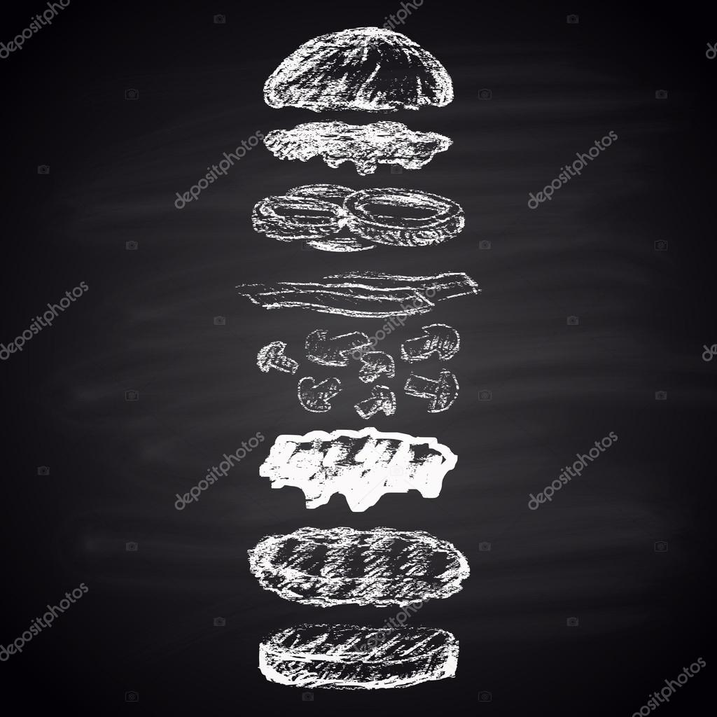 Components of steakhouse burger Stock Vector Image by ©Anat21om #72758443