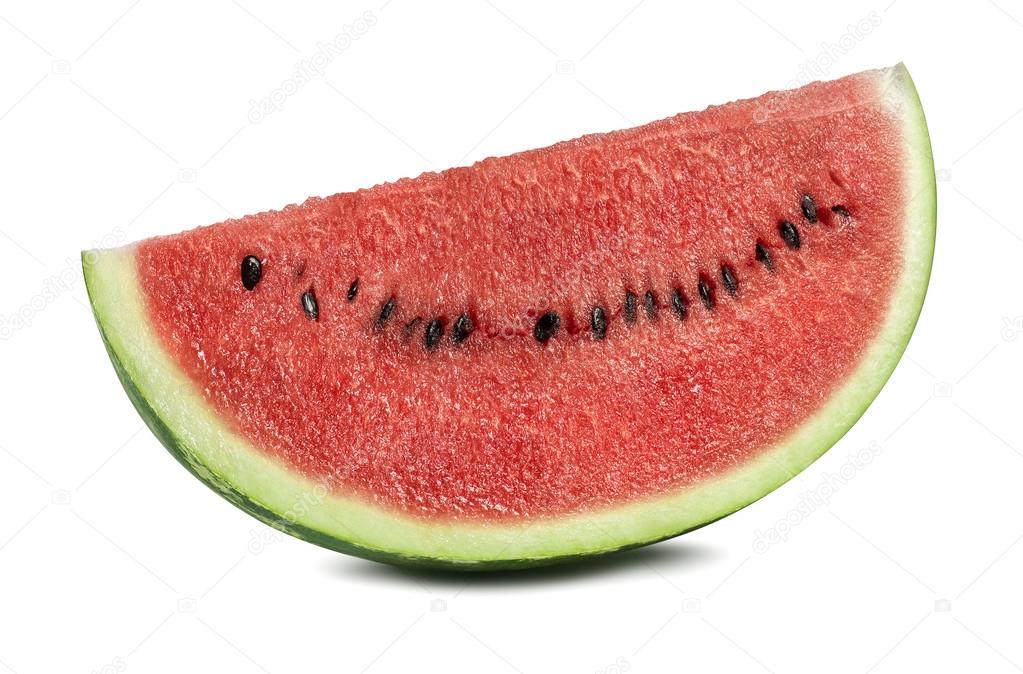Watermelon half slice isolated on white background — Stock Photo ...