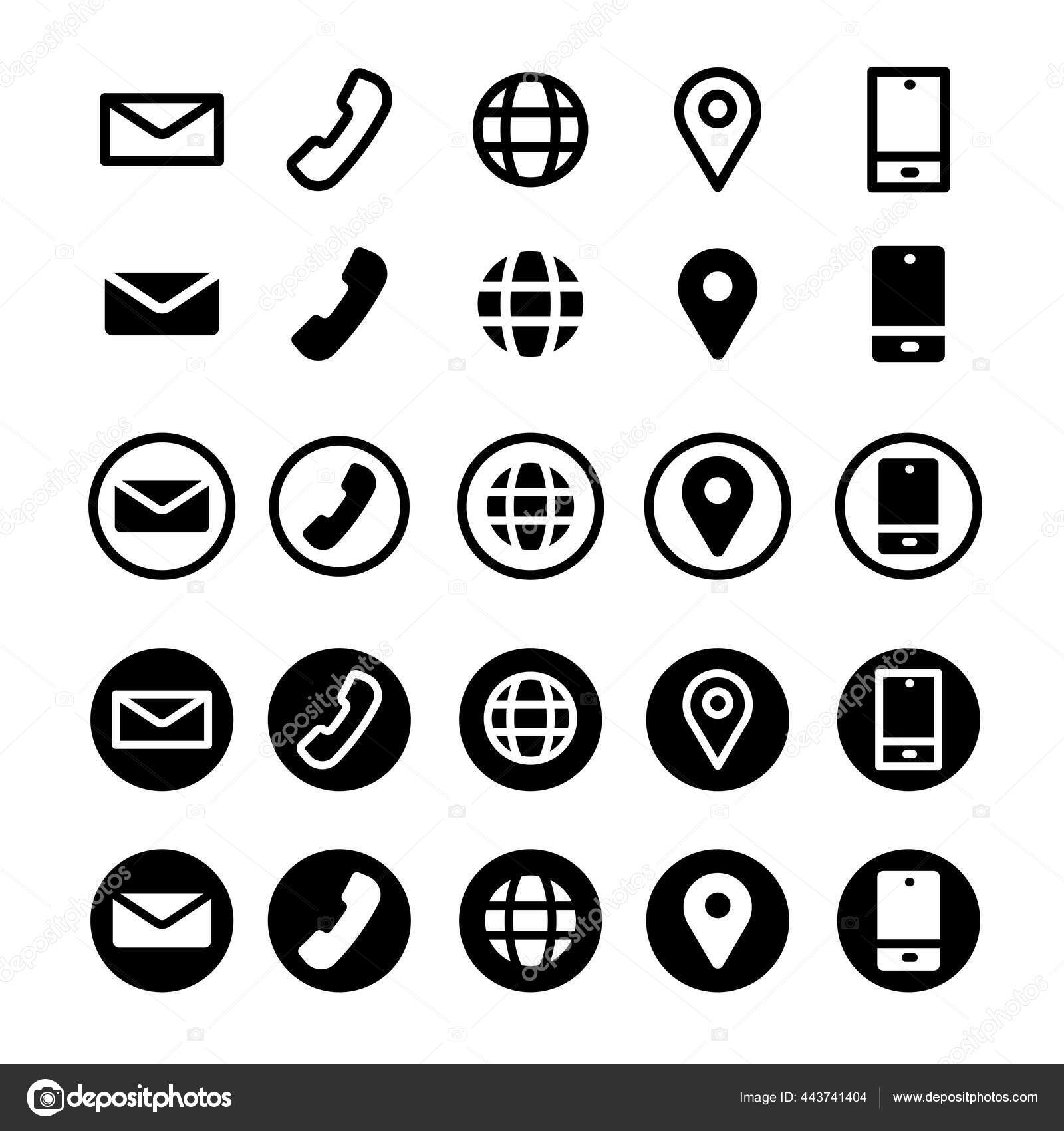 Simple Icon Contact White Background Stock Vector by ©yoyoyai 443741404