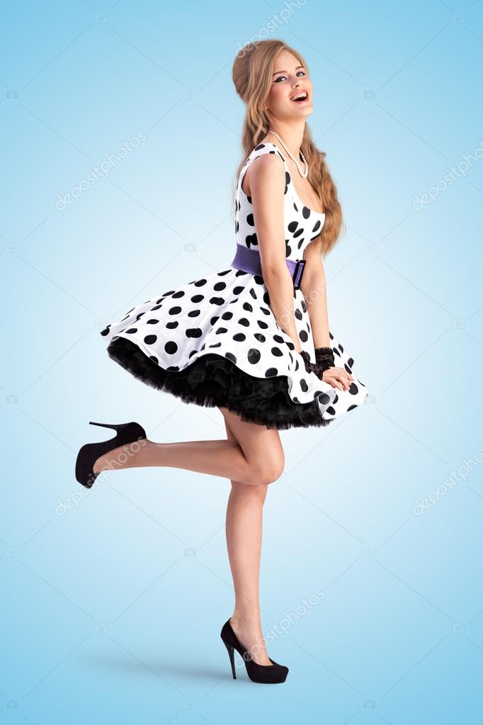 Lady in dots. — Stock Photo © fisher.photostudio #66304361