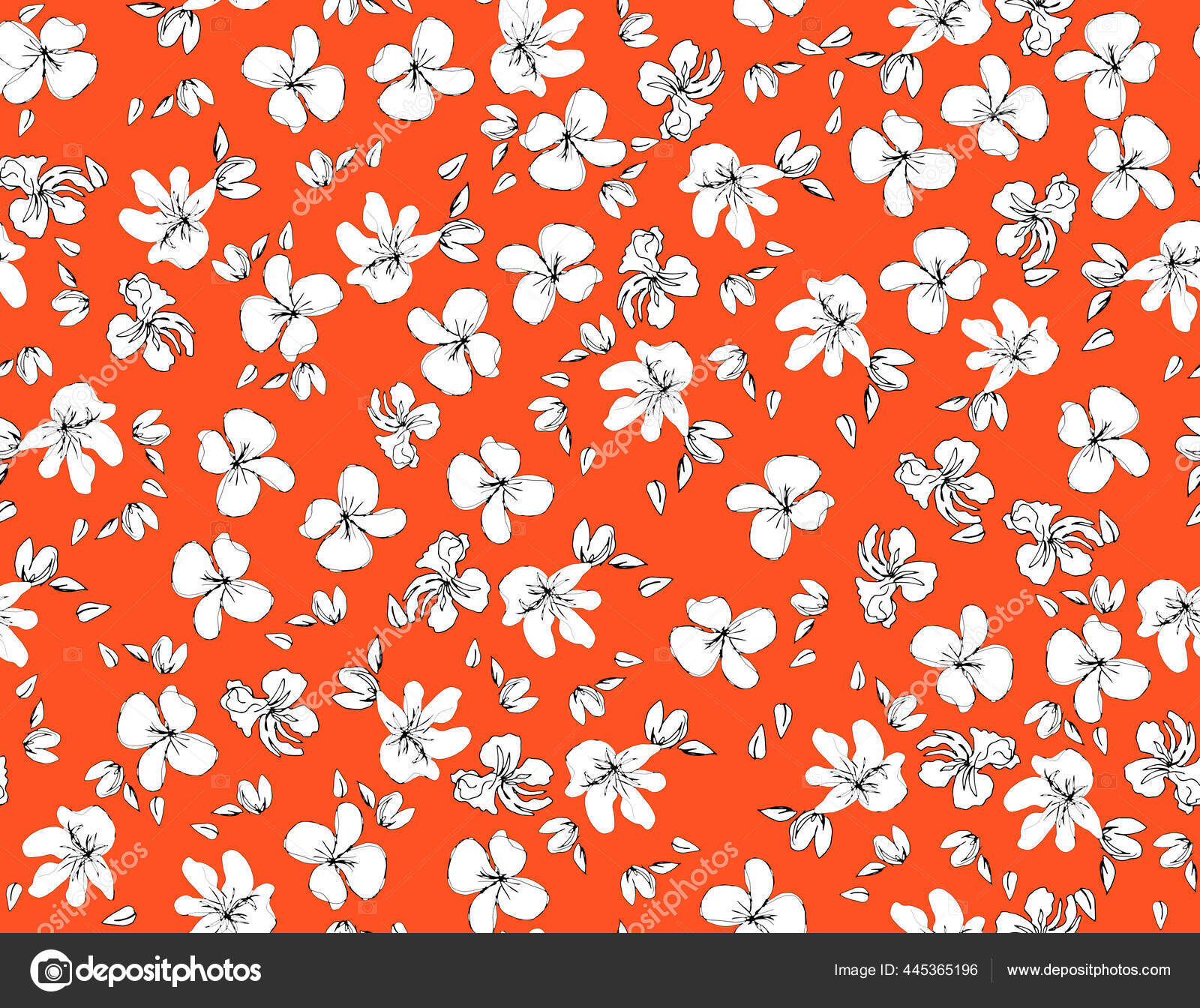 Floral Pattern Made Hand Drawings Simple Pretty Flowers Fashion ...