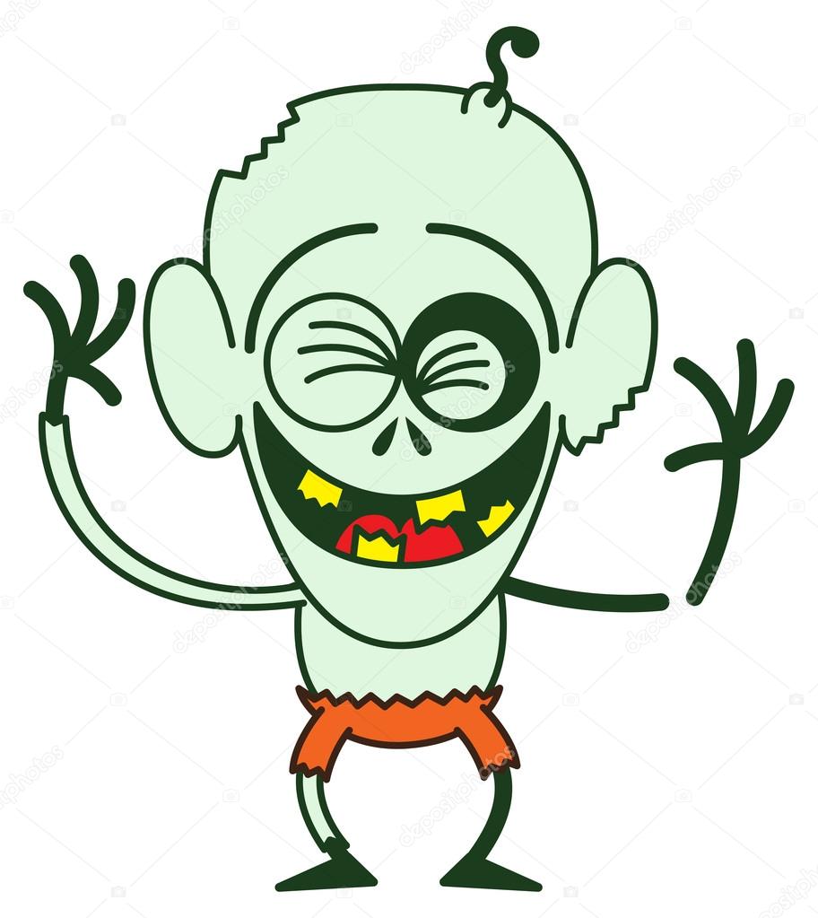 Zombie en un estado de ánimo muy feliz vector, gráfico vectorial © zoo ...