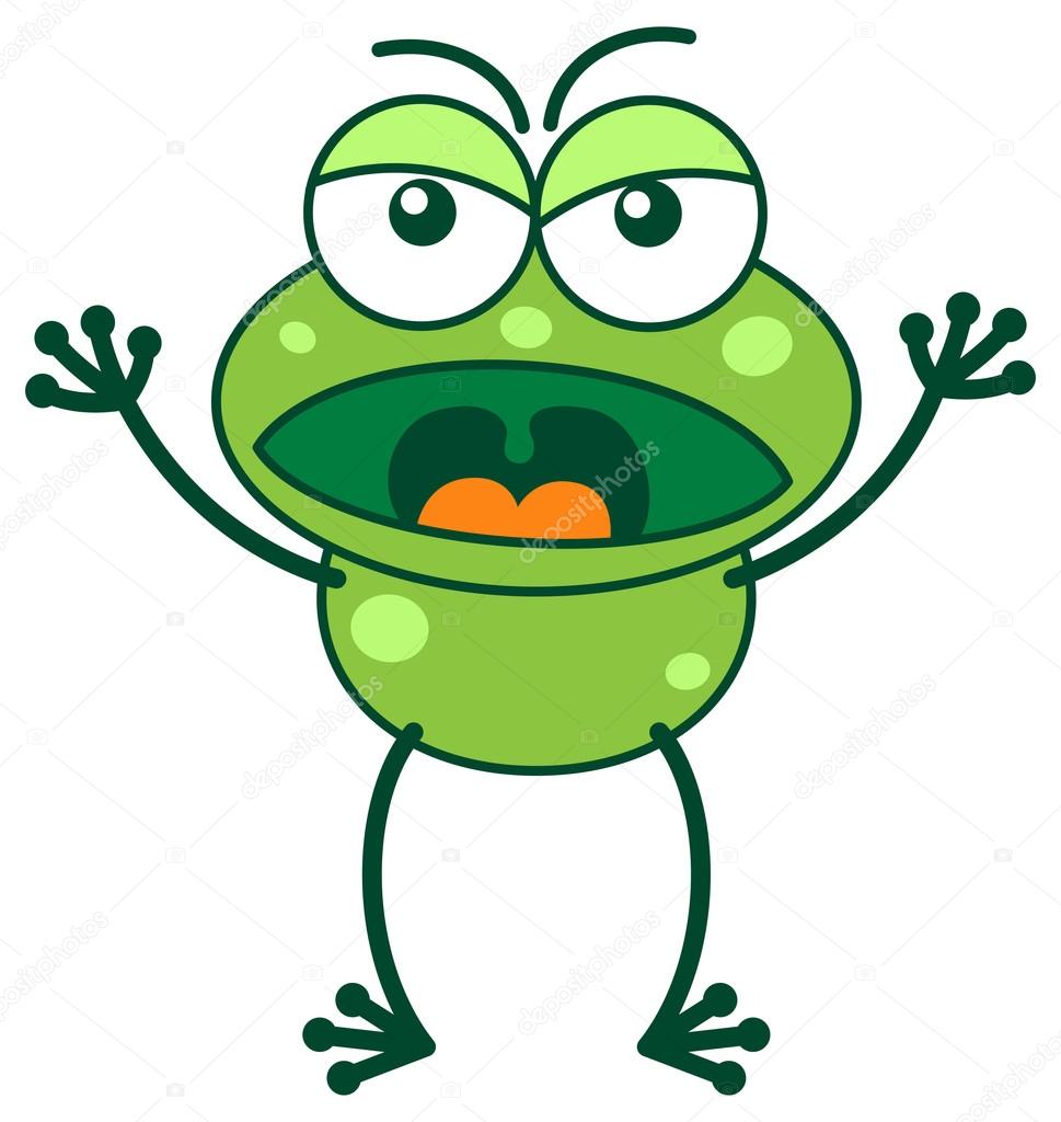 Green frog yelling in a very irritated mood Stock Vector Image by ©zoo ...