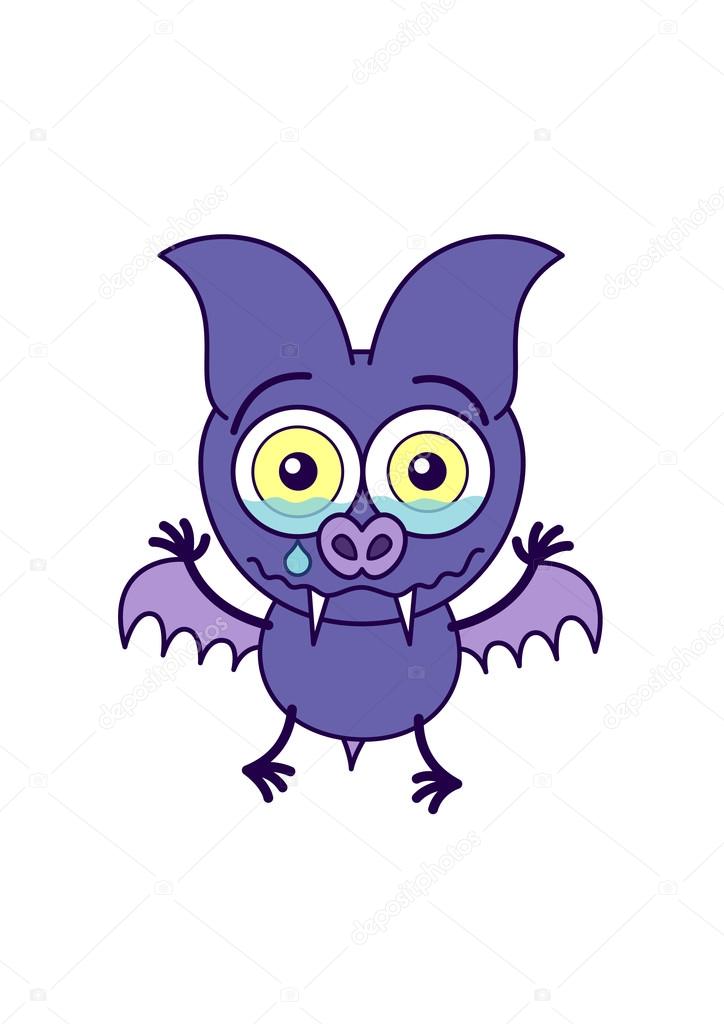 Bat feeling sad and crying bitterly — Stock Vector © zoo-co #66060543