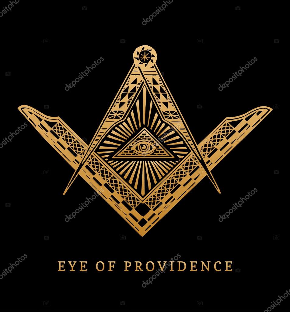 Engraving masonic logo emblem