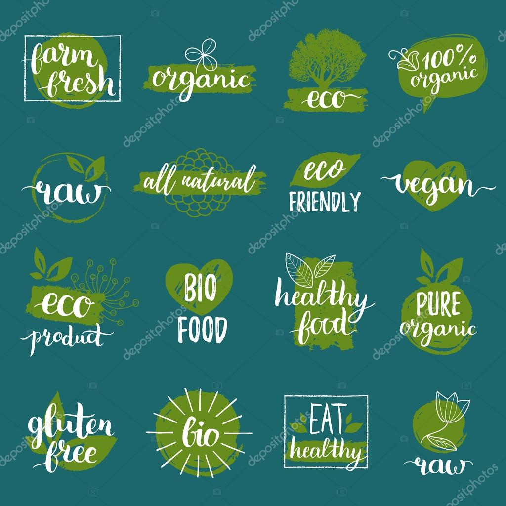Eco organic bio logos. Stock Vector Image by ©vladayoung #108699394