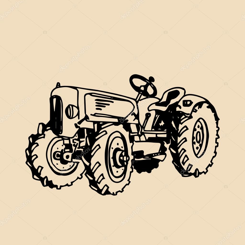 Vintage Tractor Vector
