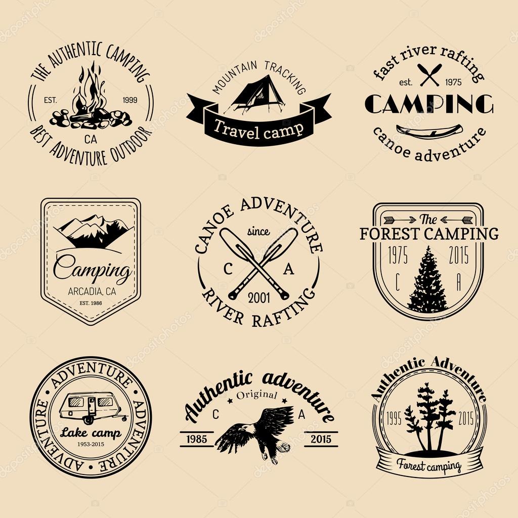 Set Of Vintage Camping Logo — Stock Vector © Vladayoung 70825763