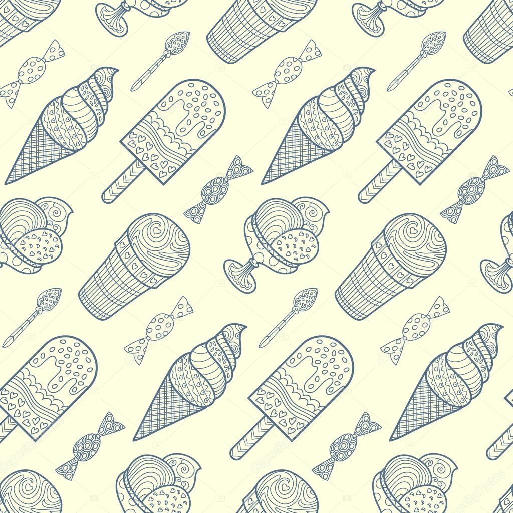 Seamless ice cream pattern Stock Vector Image by ©vladayoung #70826261