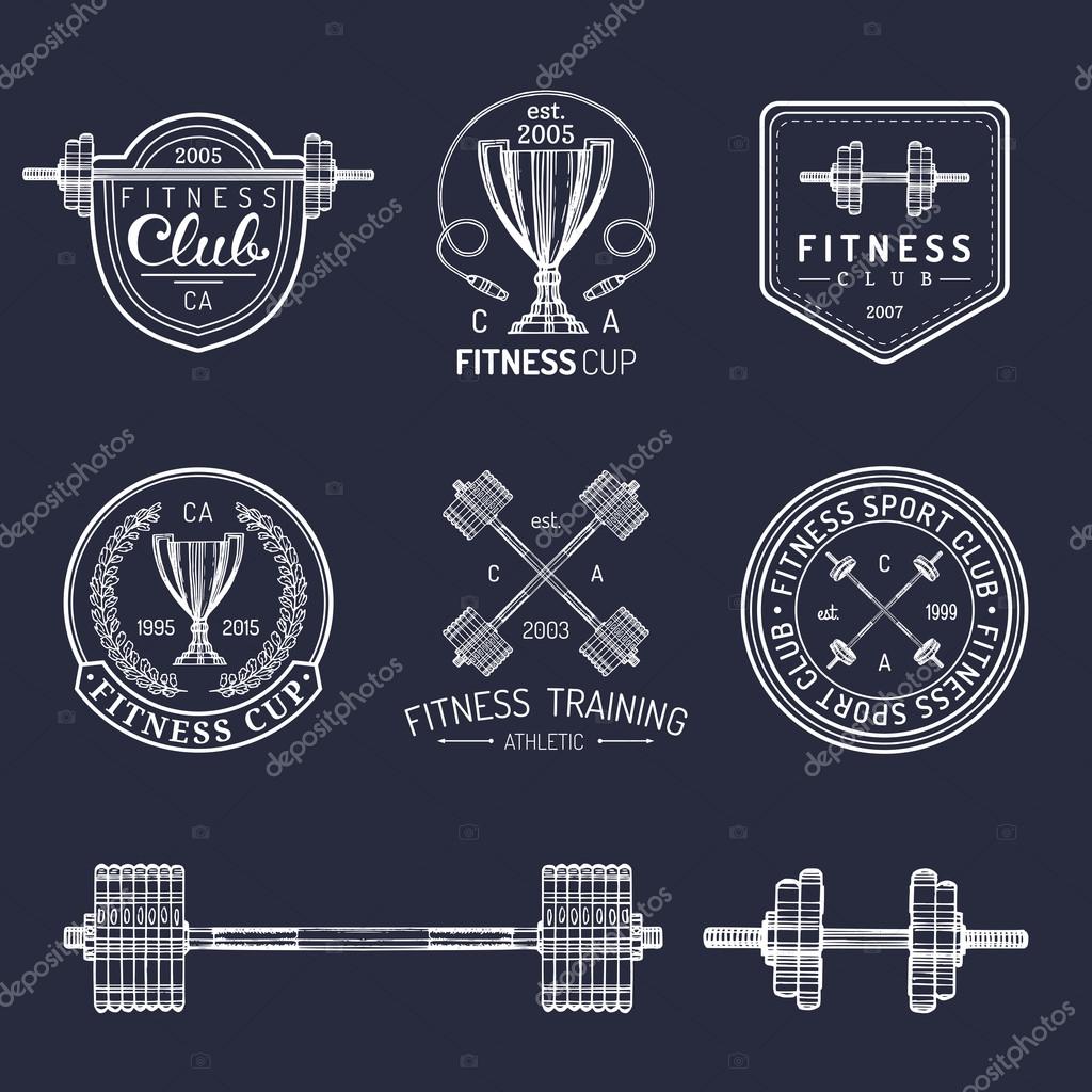 Fitness gym elements set. Stock Vector Image by ©vladayoung #87204958