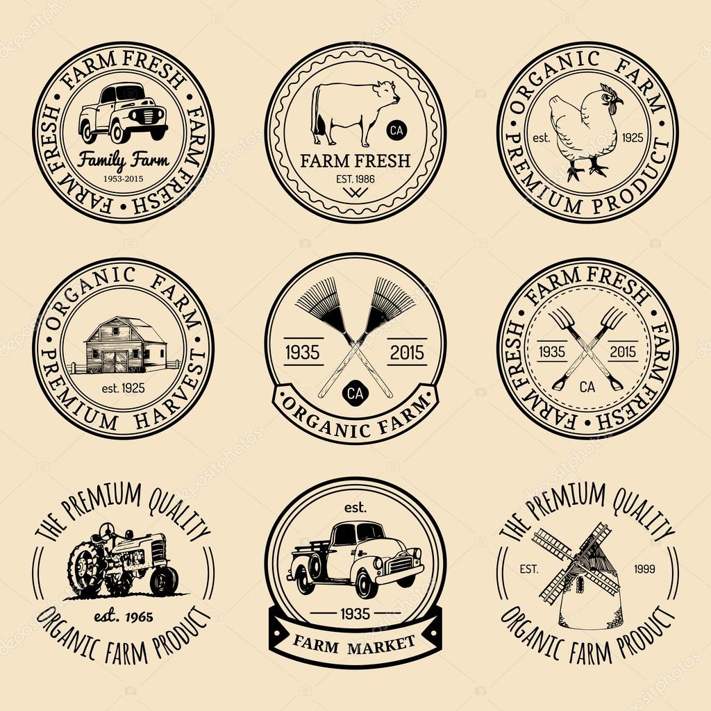 Retro set of farm fresh logotypes. Stock Vector Image by ©vladayoung ...