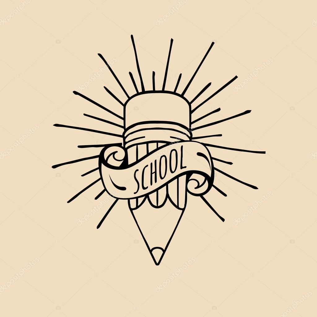 Vintage School Logos Surf School Emblem In Unique Retro Style. Best