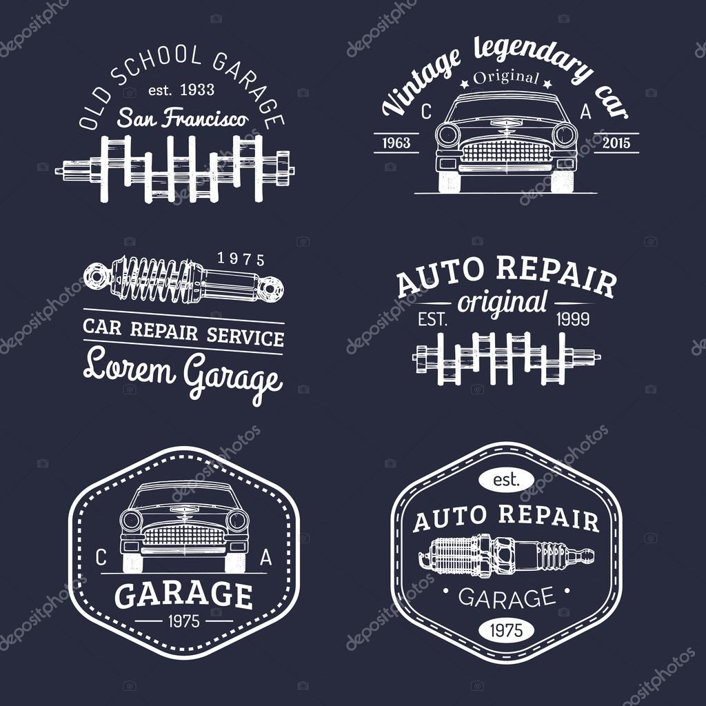 Set of vintage garage logo. Stock Vector by ©vladayoung 87208882