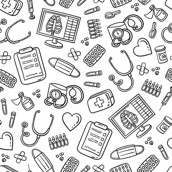 Vector Seamless Pattern Theme Pediatrics Children's Health White ...