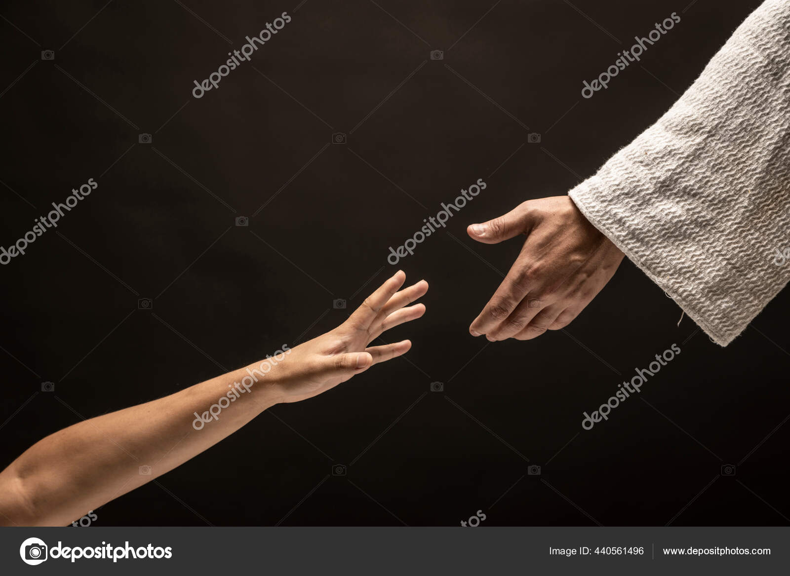 Jesus Christ Rescuing Saving Sinner Dark Night — Stock Photo ...