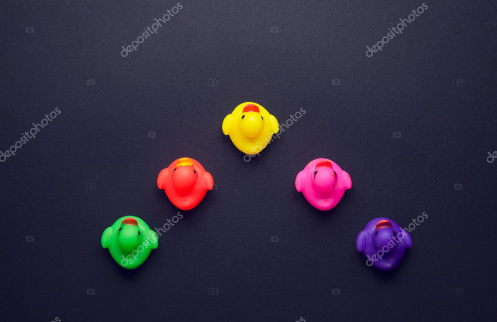 Colorful rubber duckss — Stock Photo © bogdandreava #117423530