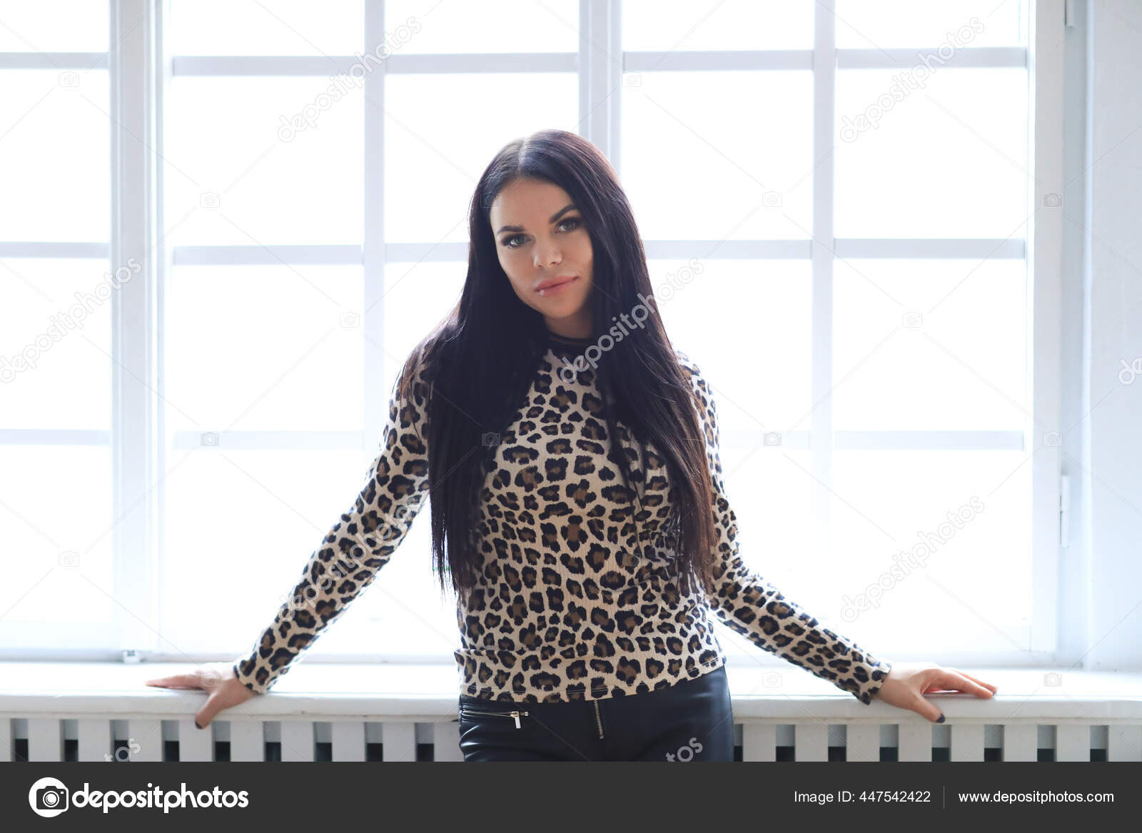 Woman Standing Window — Stock Photo © racool_studio #447542422