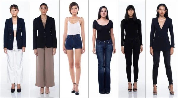 Full Body Length Figure Diversity 30S Asian Women Many Diversity Stock ...
