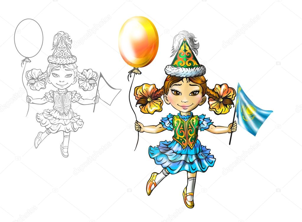 Kazakh child — Stock Vector © Veta_kz #80394426