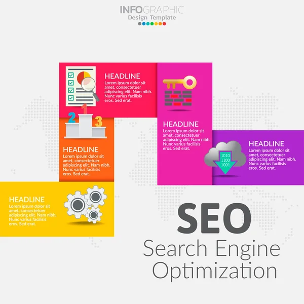 Seo Infographic Concept Five Parts Can Used Workflow Layout Diagram ...