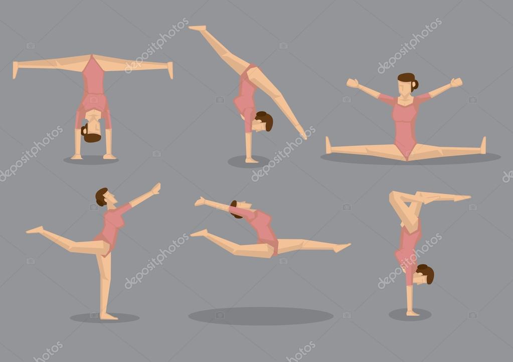 Flexible Gymnast Woman Vector Icon Set — Stock Vector © hofred #116585516