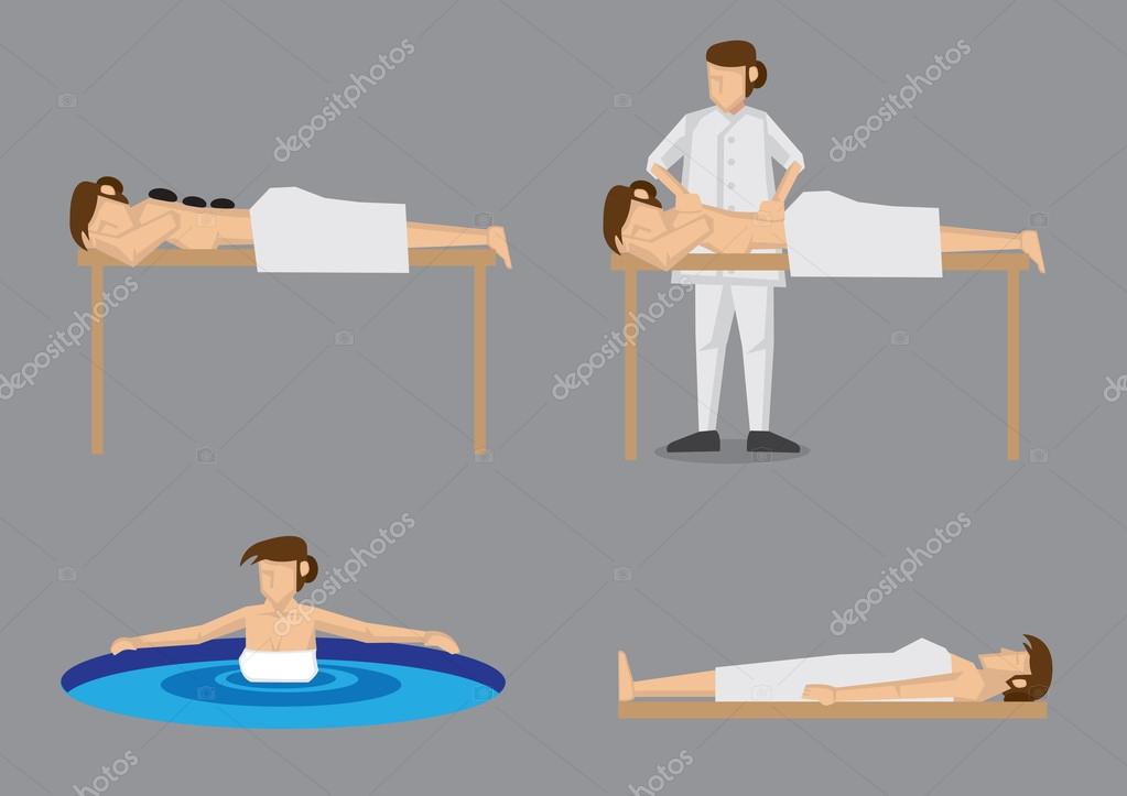 Woman Enjoying Spa Vector Illustration Stock Vector Image by ©hofred ...