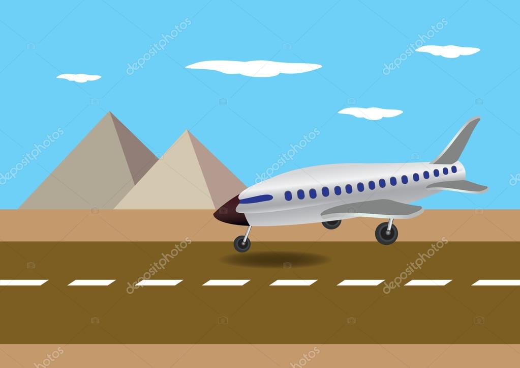 Cartoon Airplane Landing