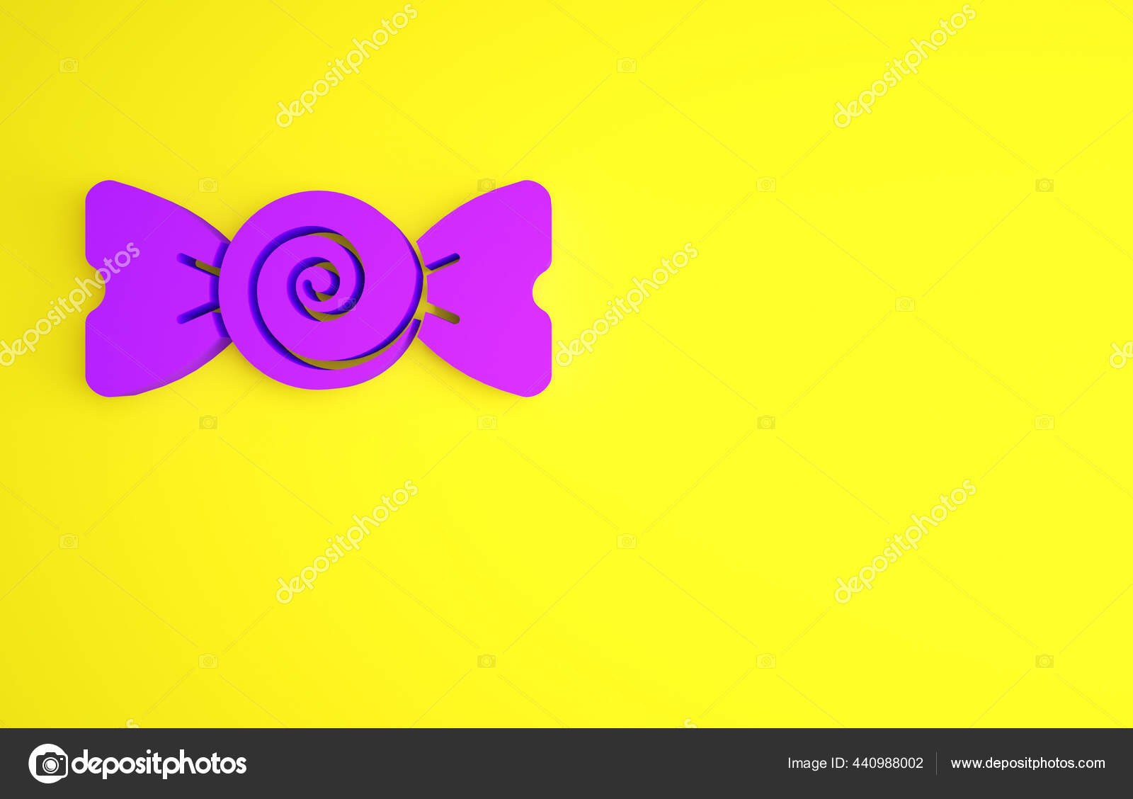 Purple Candy icon isolated on yellow background. Merry Christmas and ...