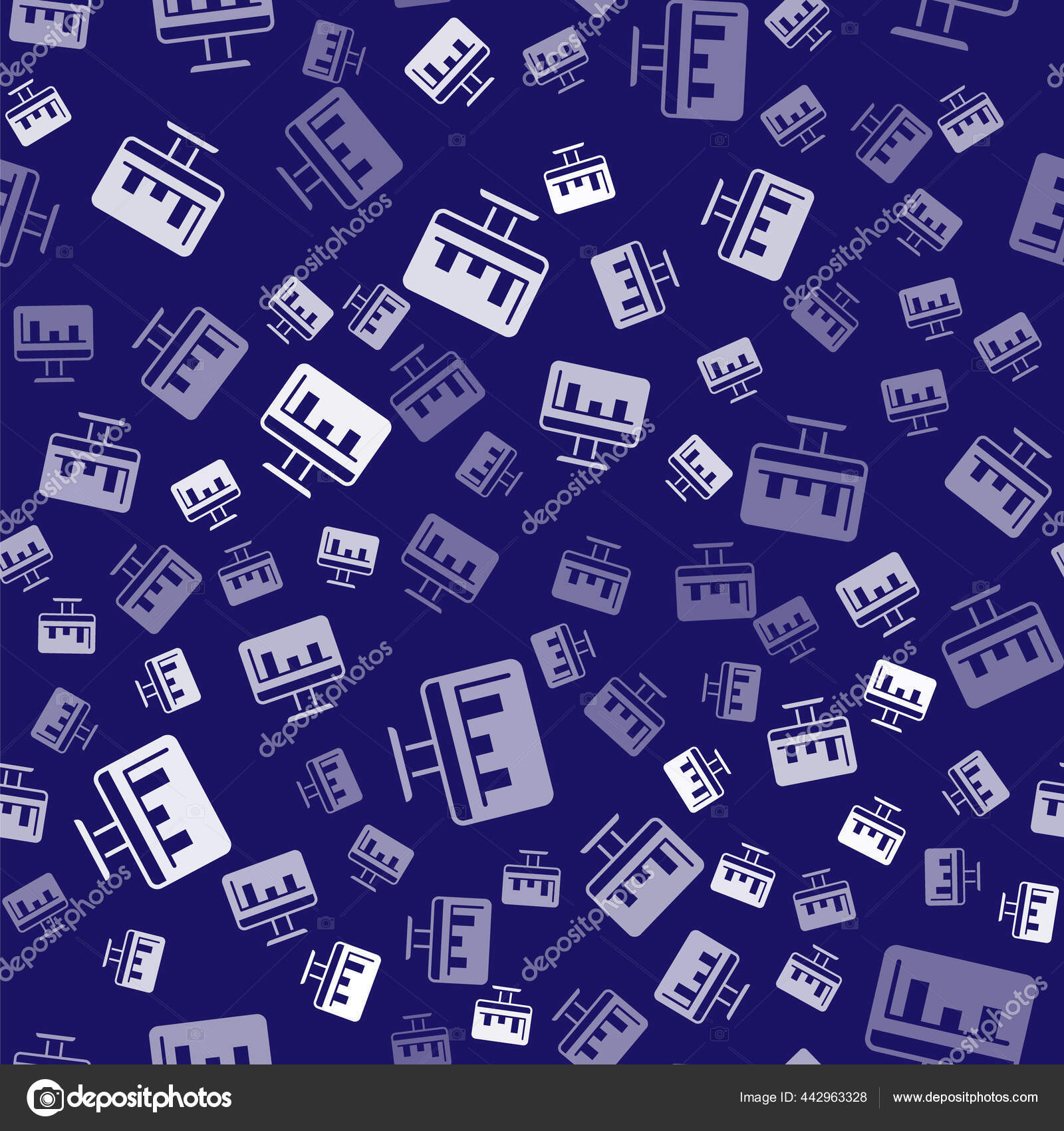 White Computer Monitor Graph Chart Icon Isolated Seamless Pattern Blue ...