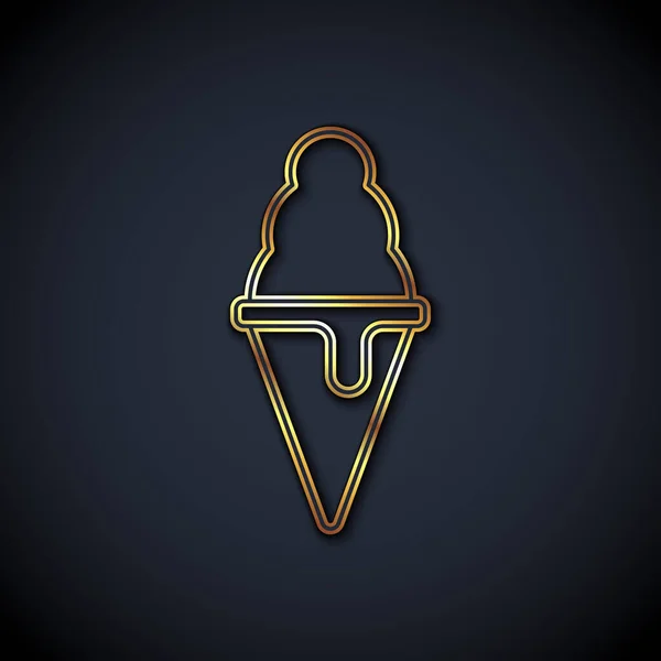 Golden Ice Cream Cone Logo